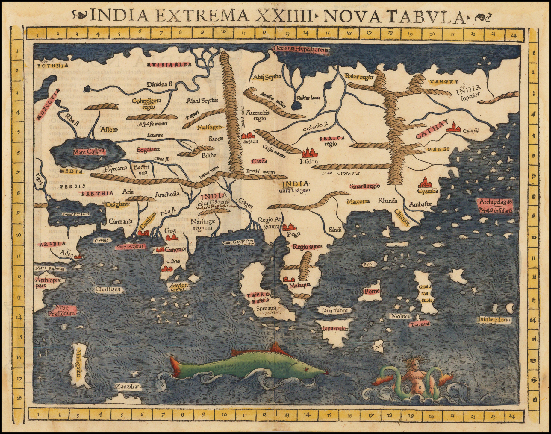 India Extrema XXIIII Nova Tabula (1st Printed Map of Asia) - Barry ...