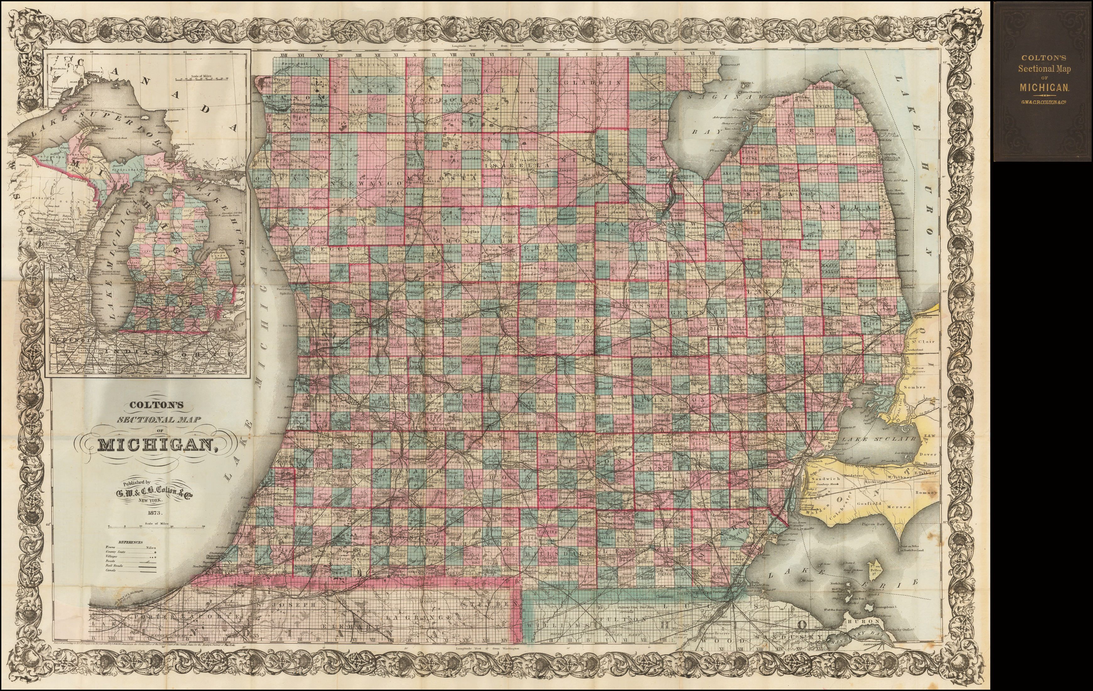 Colton's Sectional Map of Michigan . . . 1873 - Barry Lawrence Ruderman ...