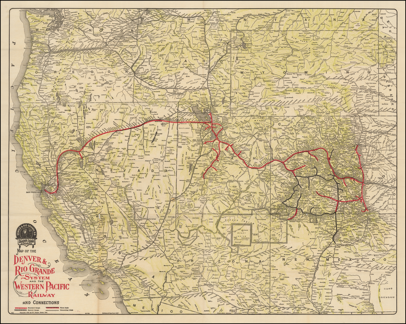 Denver Rio Grande Railway Map Denver And Rio Grande Railway Vintage