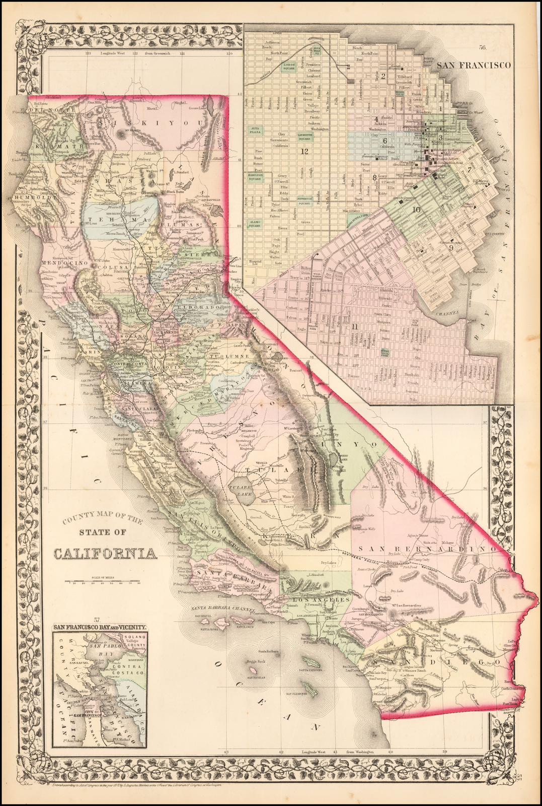 Large Map Of California California Counties: History And Information