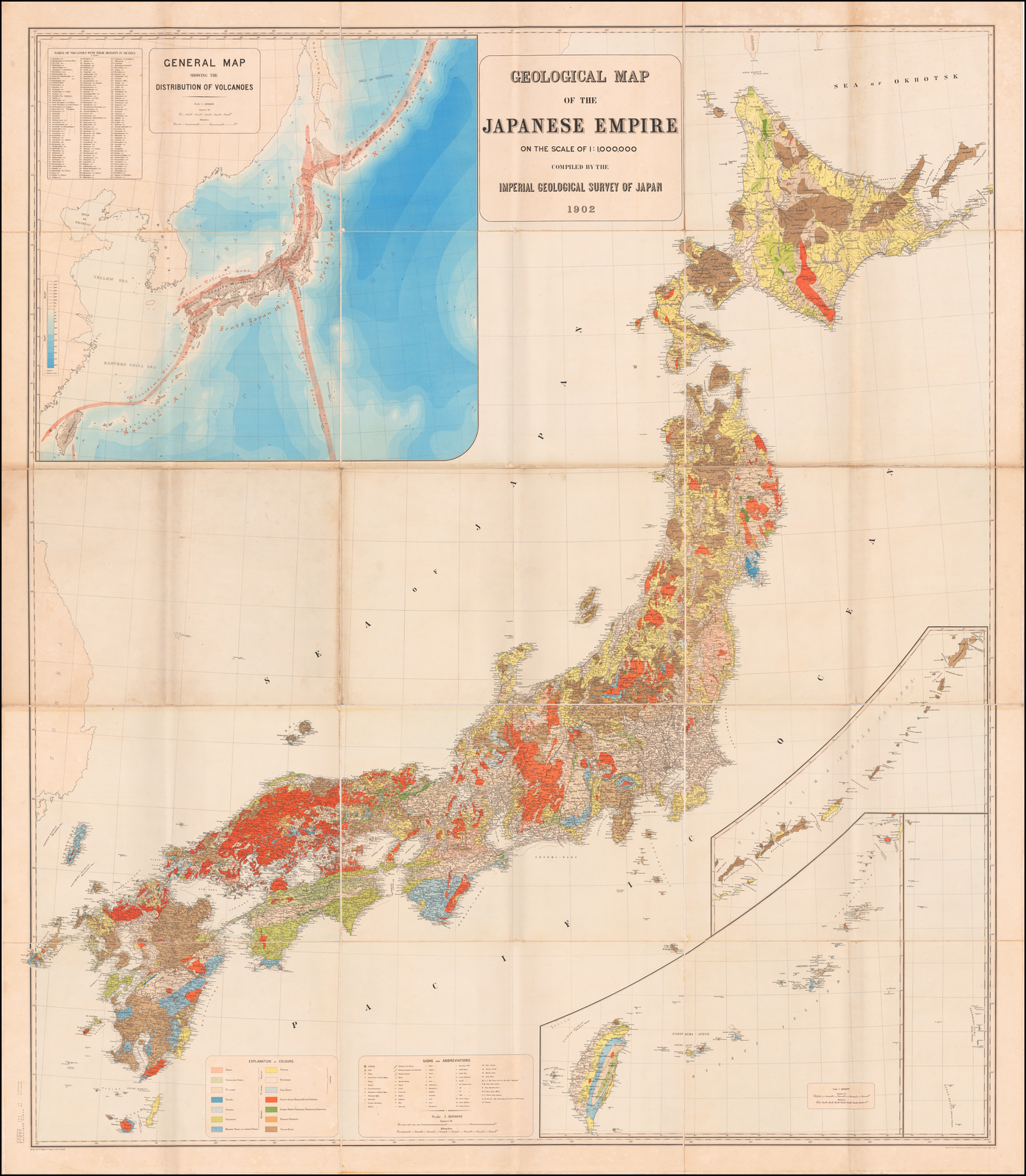 [Includes Distribution of Volcanoes] Geological Map of the Japanese ...