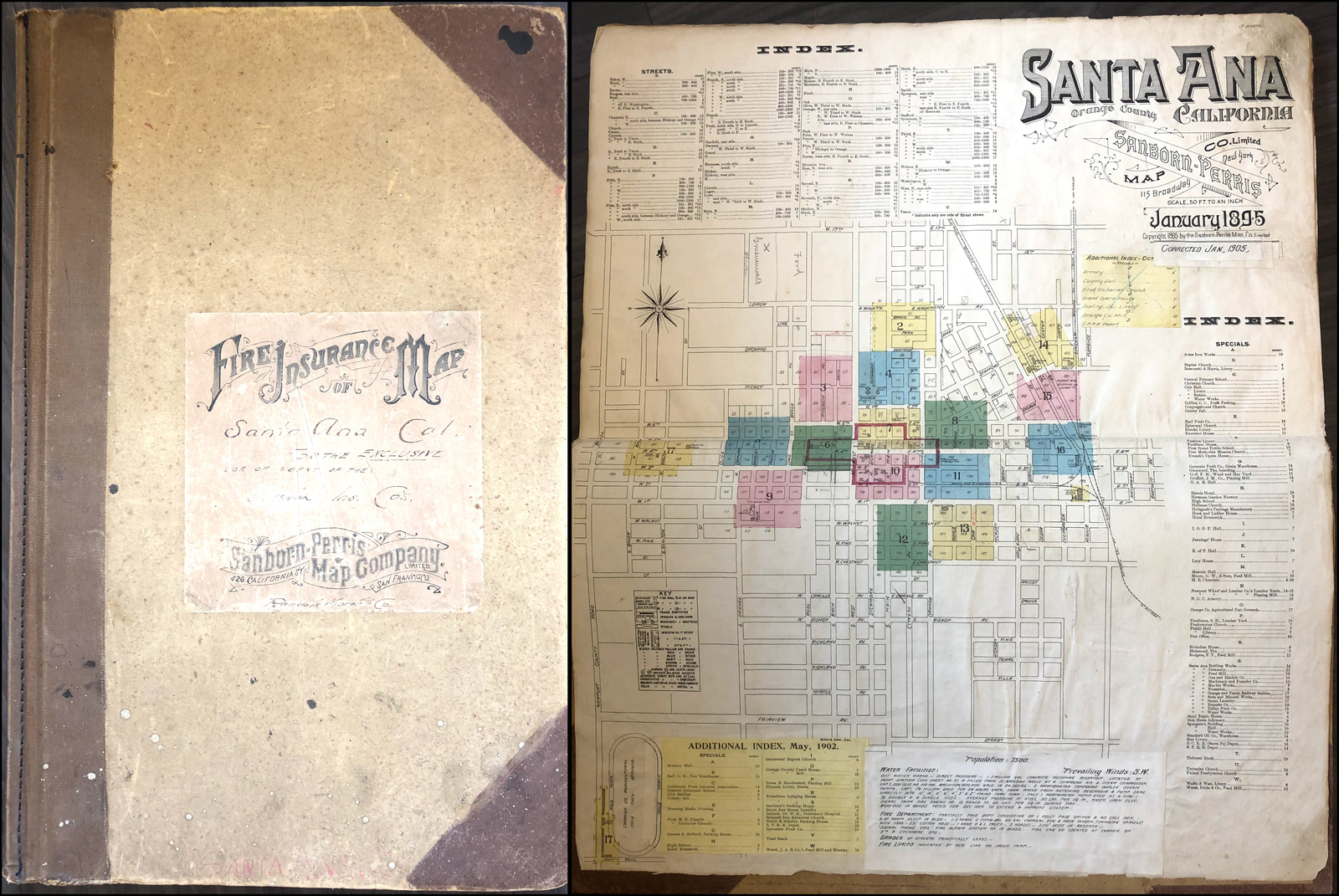 Fire Insurance Map of Santa Ana Cal. - Barry Lawrence Ruderman Antique ...