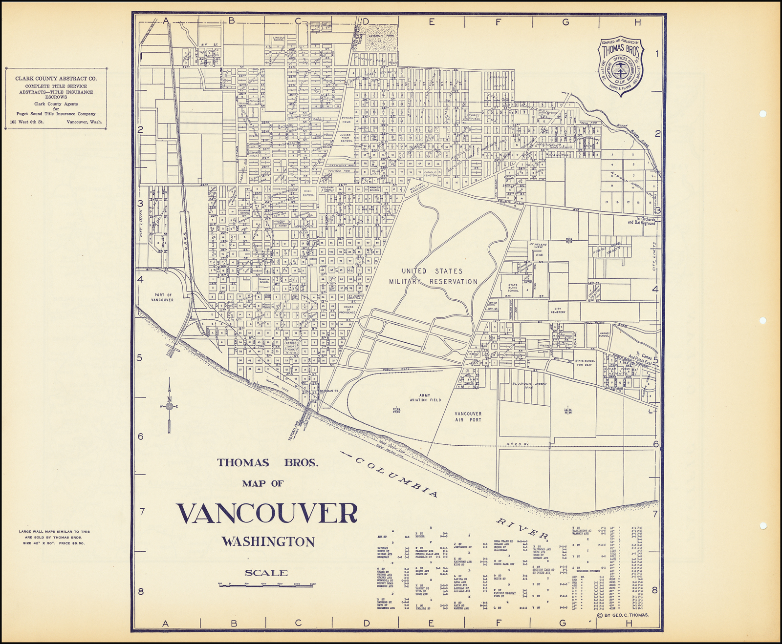 Map Of Vancouver Washington State