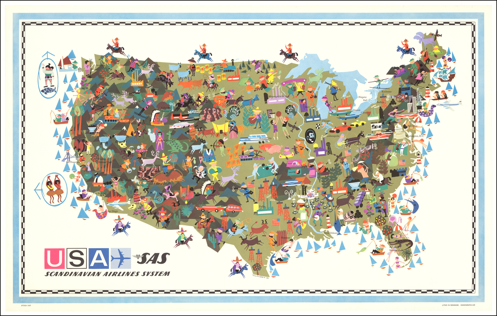 USA SAS Scandinavian System - Barry Lawrence Ruderman Antique Maps Inc.