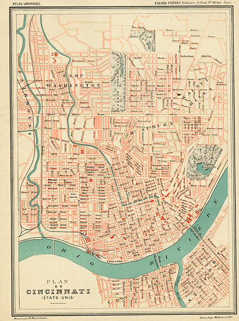 Plan de Cincinnati (Etats-Unis) - Barry Lawrence Ruderman Antique Maps Inc.