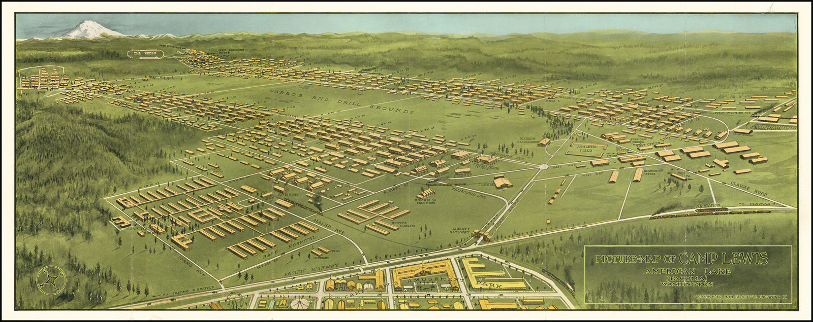 Picture -Map of Camp Lewis American Lake (Tacoma) Washington - Barry ...