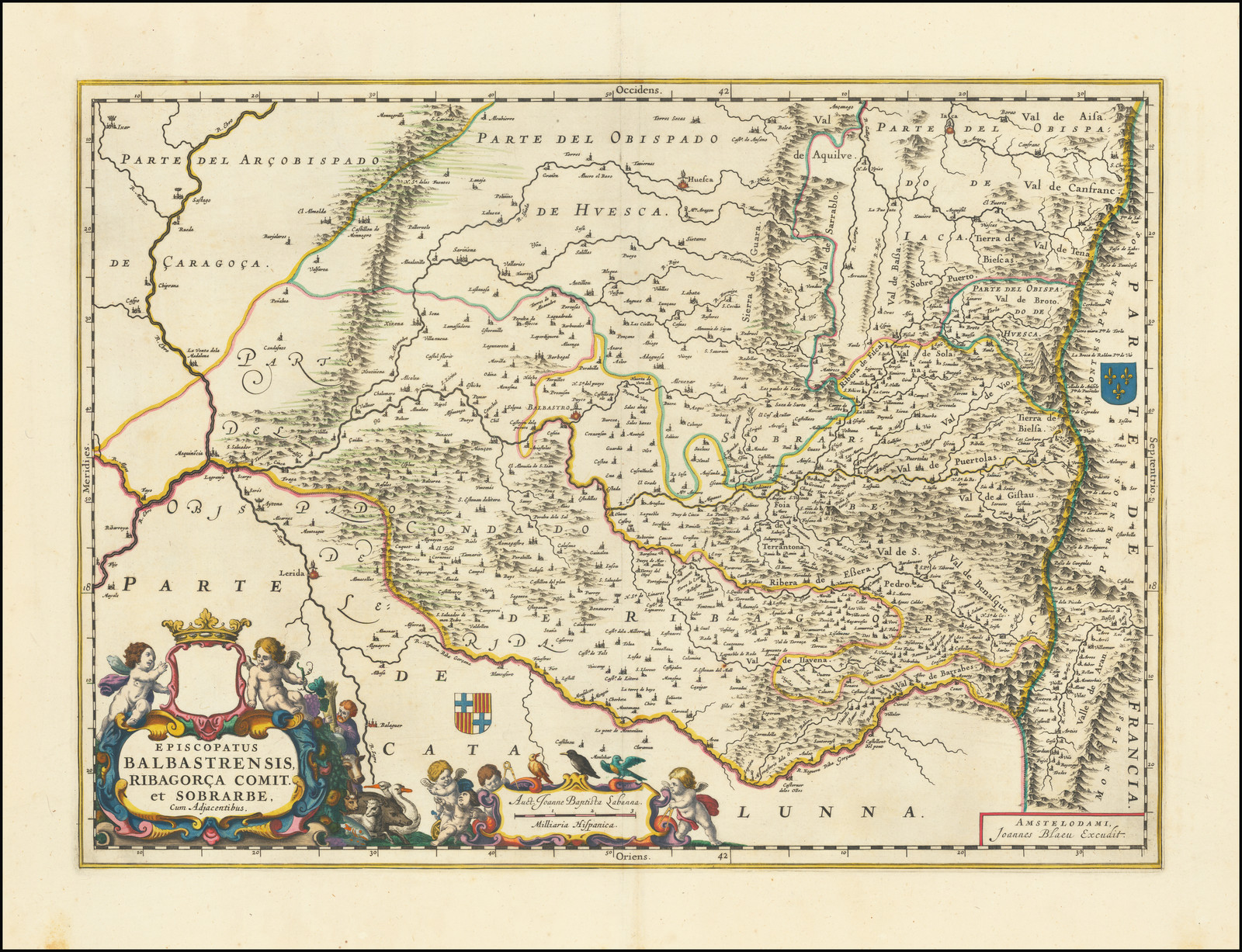 [Heightened with Gold Leaf!] Episcopatus Balbastrensis, Ribagorca Comit ...