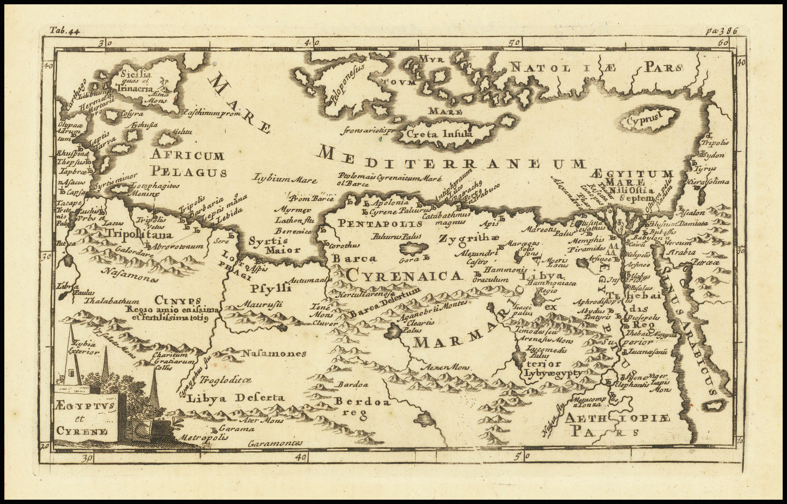 Aegyptus et Cyrene - Barry Lawrence Ruderman Antique Maps Inc.