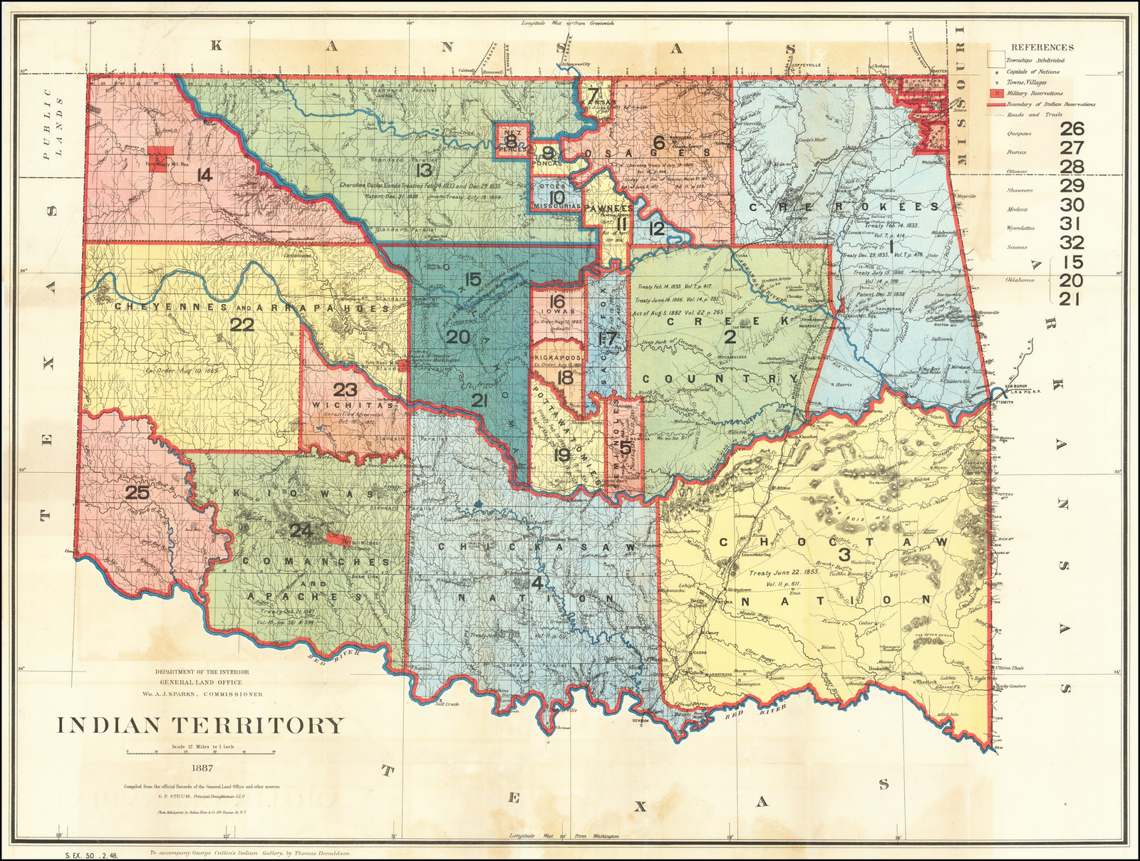 Indian Territory . . . 1887 - Barry Lawrence Ruderman Antique Maps Inc.