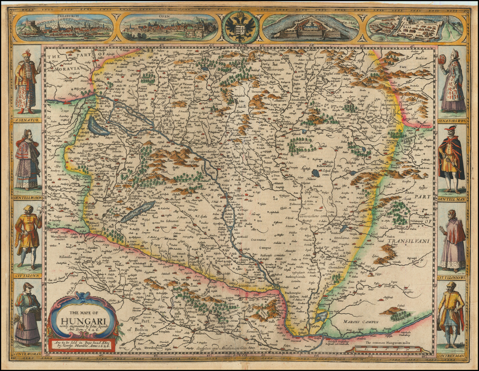 The Mape of Hungari newly augmented by John Speede Ano Dom: 1626 ...