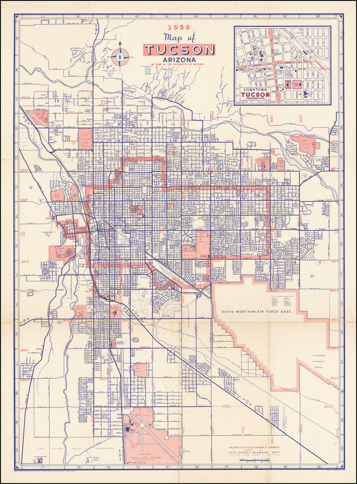 University Of Arizona Tucson Map Tucson, TUCSON MAP, Tucson Poster,