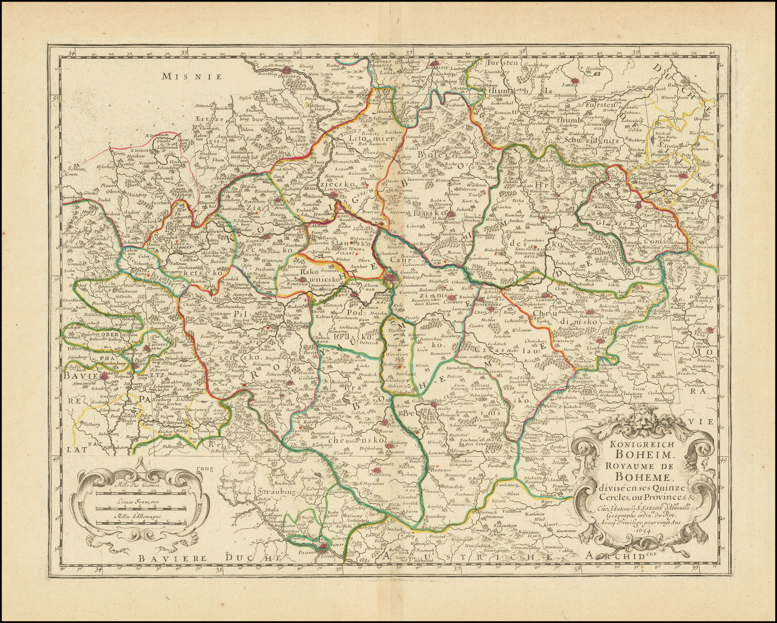 Konigreich Boheim. Royaume de Boheme. divise en ses Quinze Cercles, ou ...