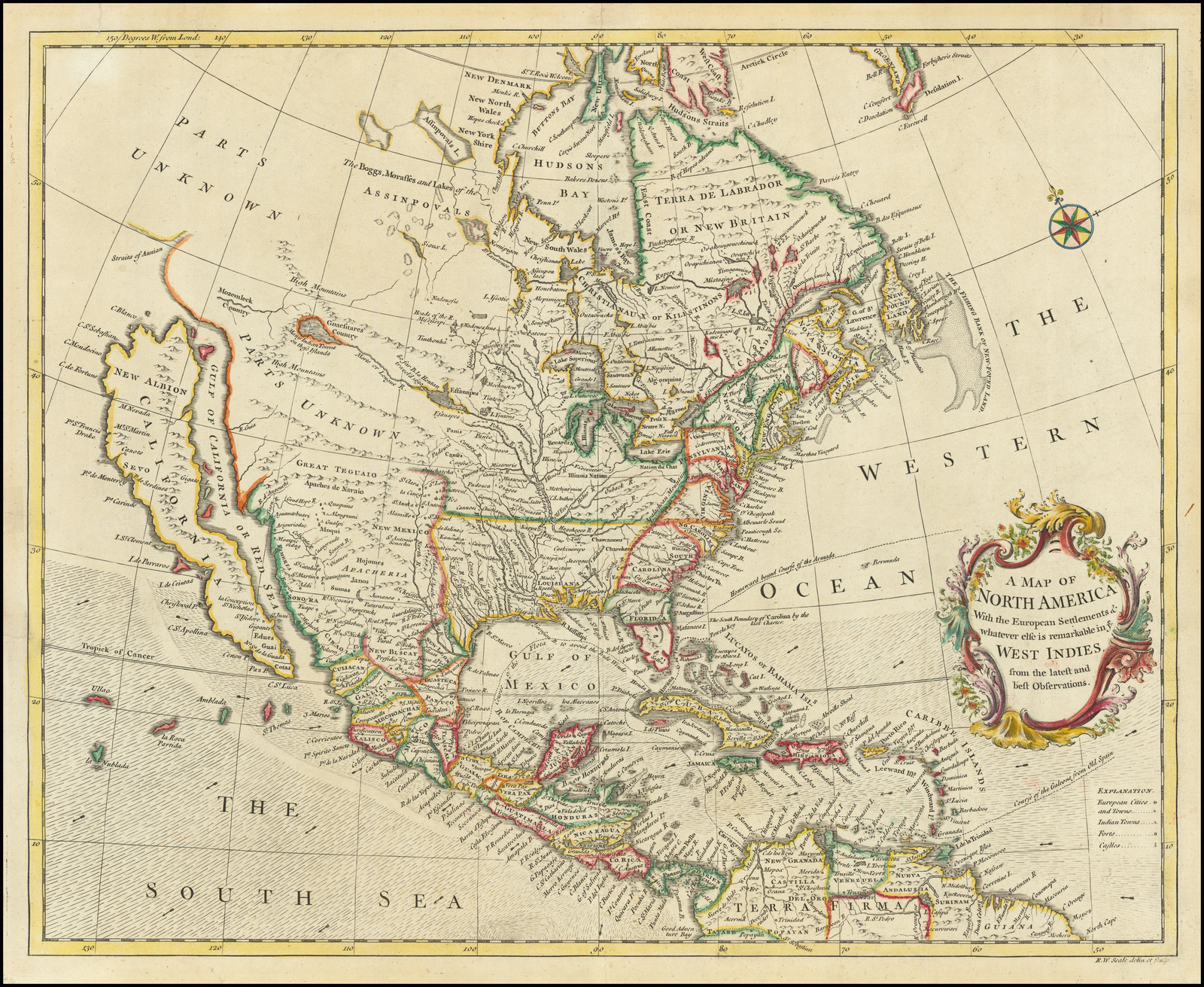 A Map of North America With the European Settlements & whatever else is ...