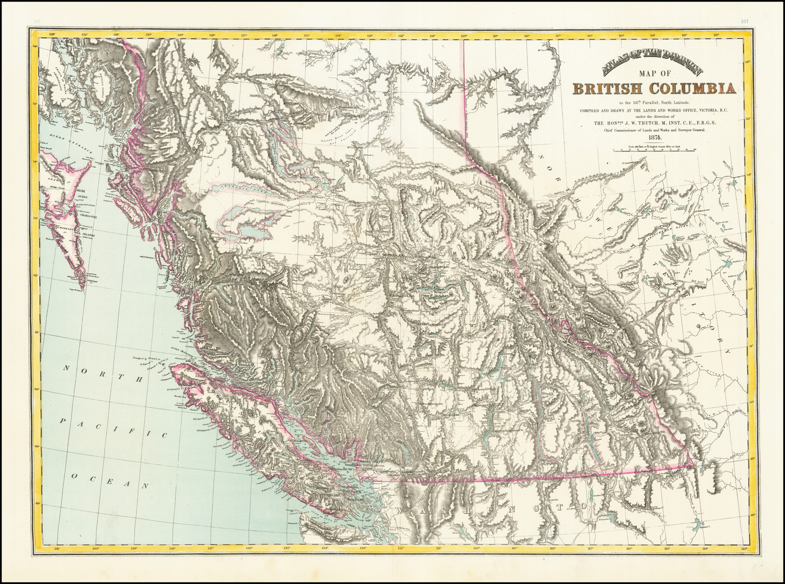 Map of British Columbia to the 56th Parallel, North Latitude. Compiled ...
