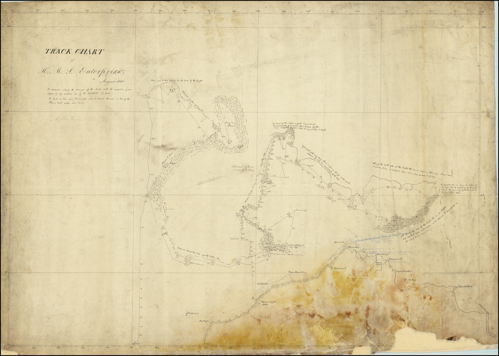 Track Chart of H.M.S. Enterprise. August 1850 - Barry Lawrence Ruderman ...