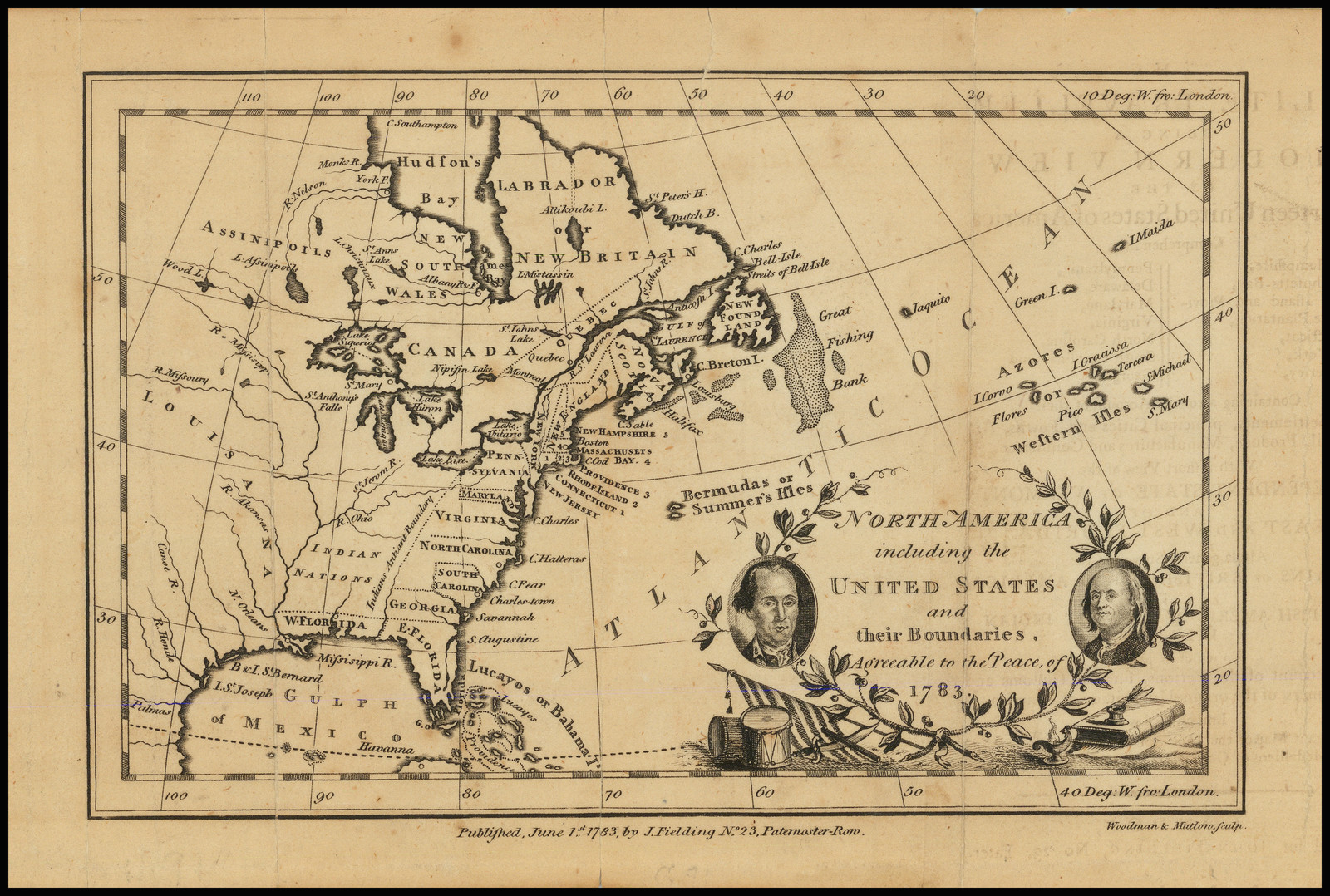 North America including the United States and their Boundaries ...