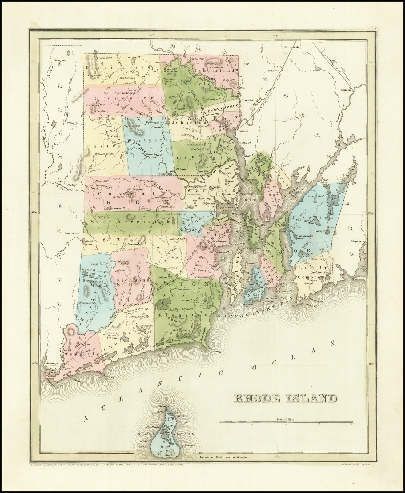 Rhode Island [with Block Island] - Barry Lawrence Ruderman Antique Maps ...