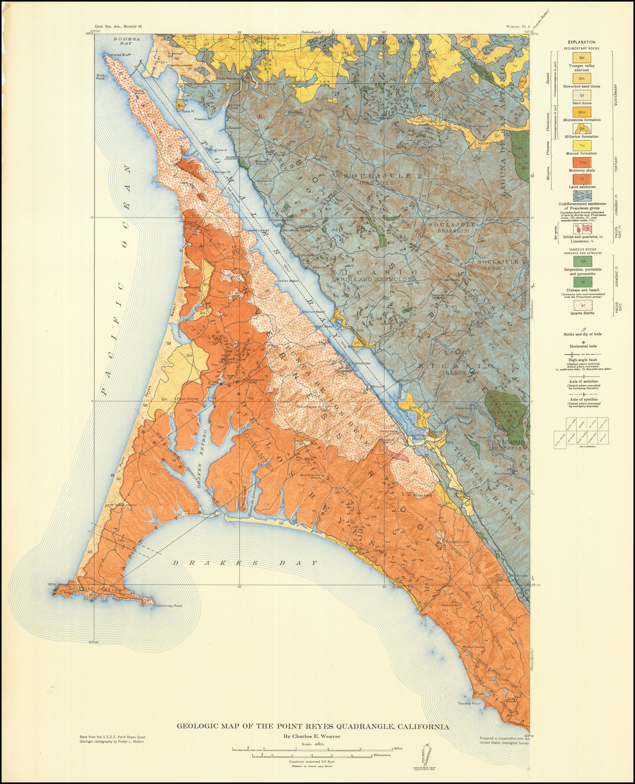 (Point Reyes, California) Geological Map of the Point Reyes Quadrangle ...