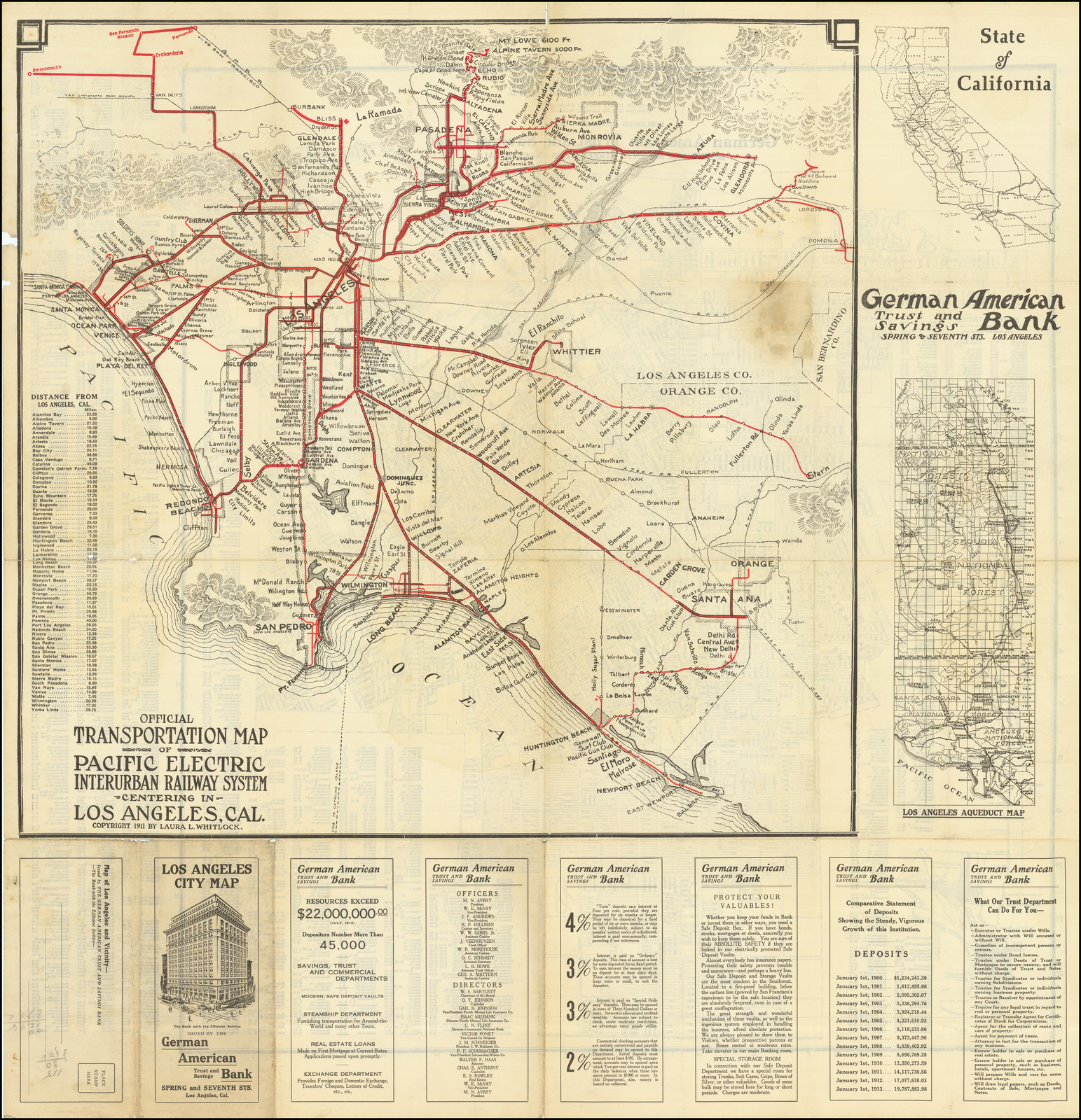 (Pacific Electric Railway) Official Transportation Map of Pacific ...