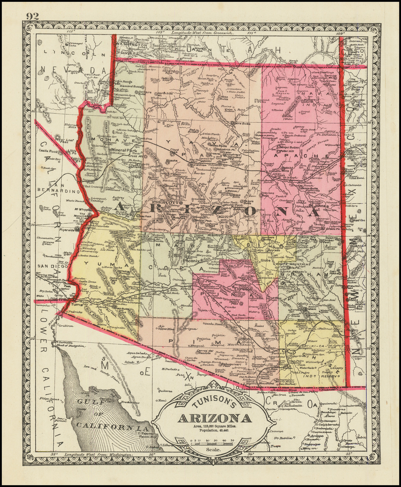 Tunison's Arizona - Barry Lawrence Ruderman Antique Maps Inc.