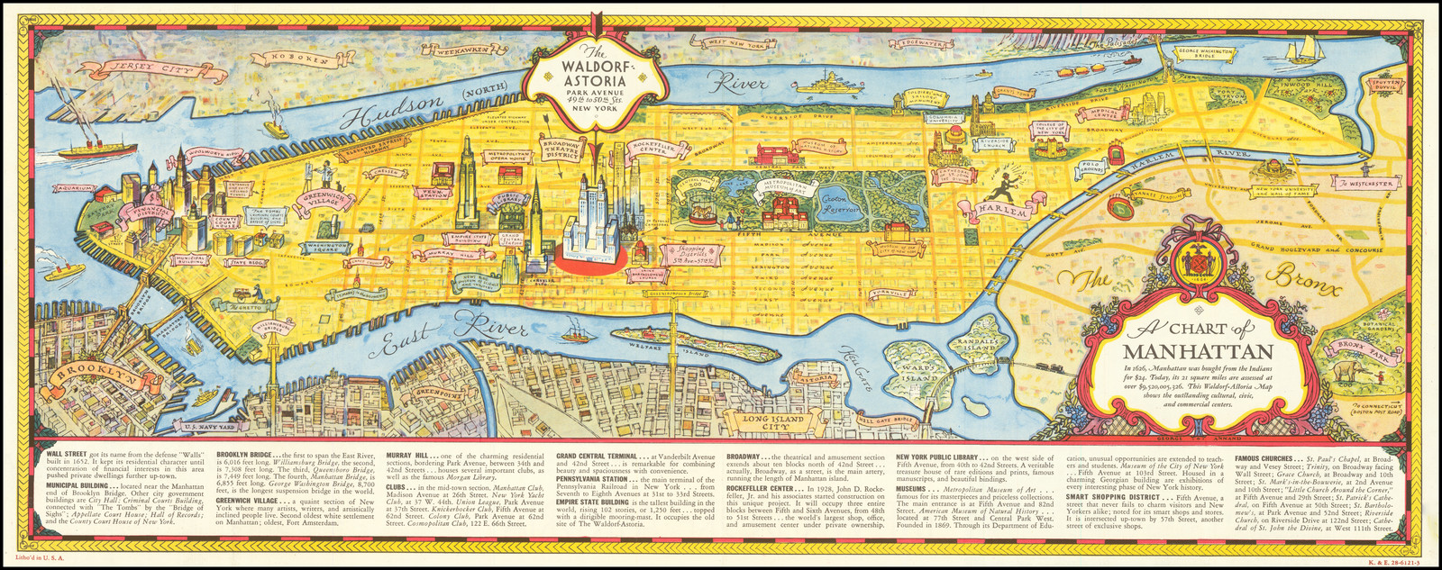A Chart of Manhattan | Chart Map of Manhattan Showing the New Center ...