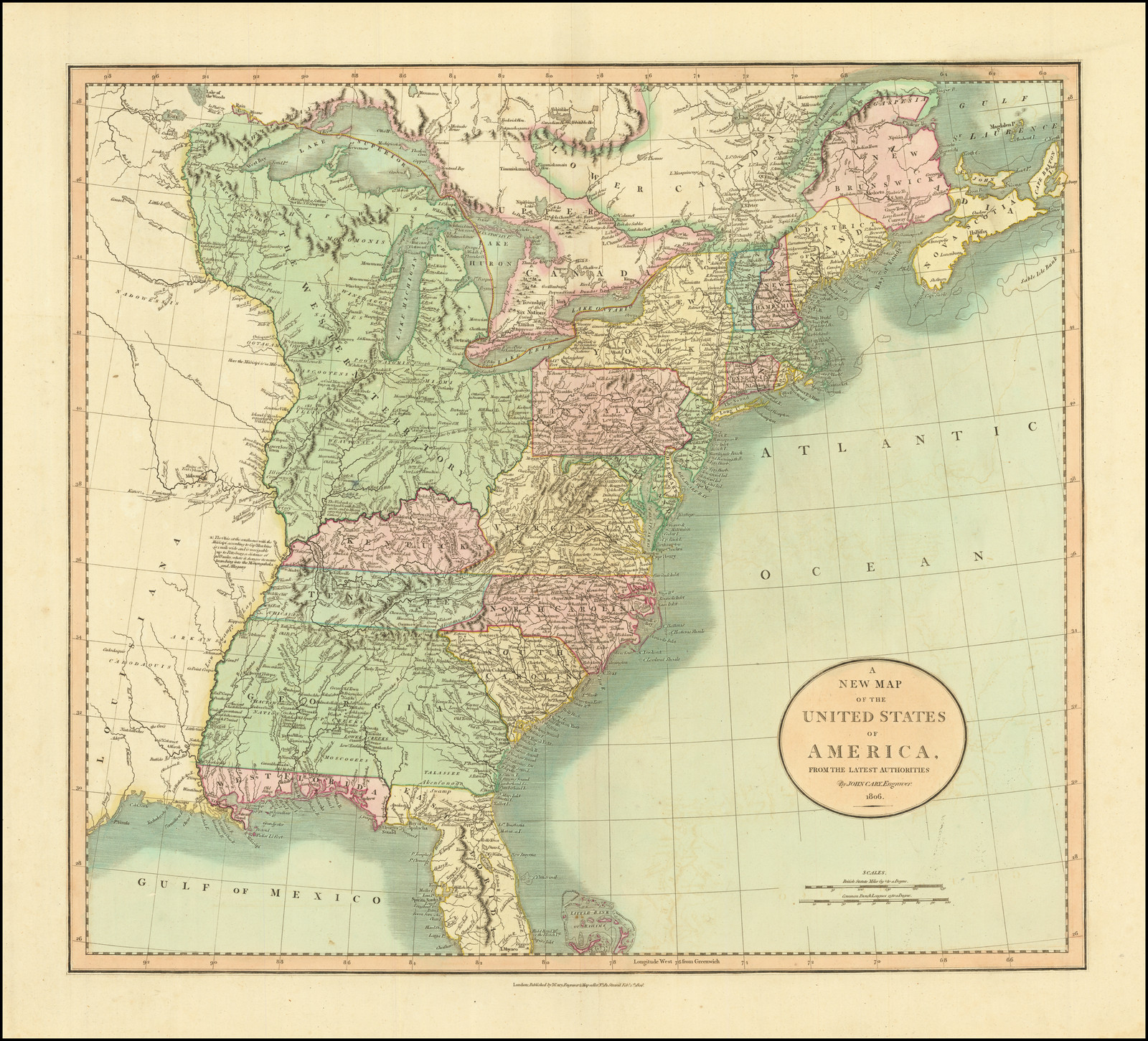 A New Map of the United States of America From The Latest Authorities ...