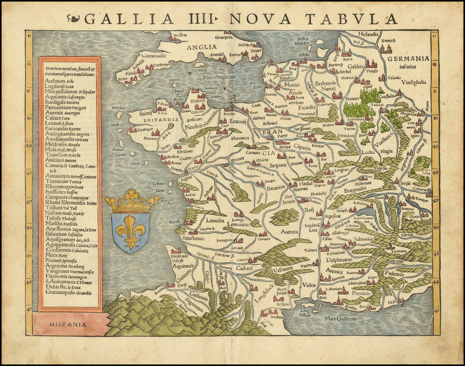 [France] Gallia IIII Tabula Nova - Barry Lawrence Ruderman Antique Maps ...