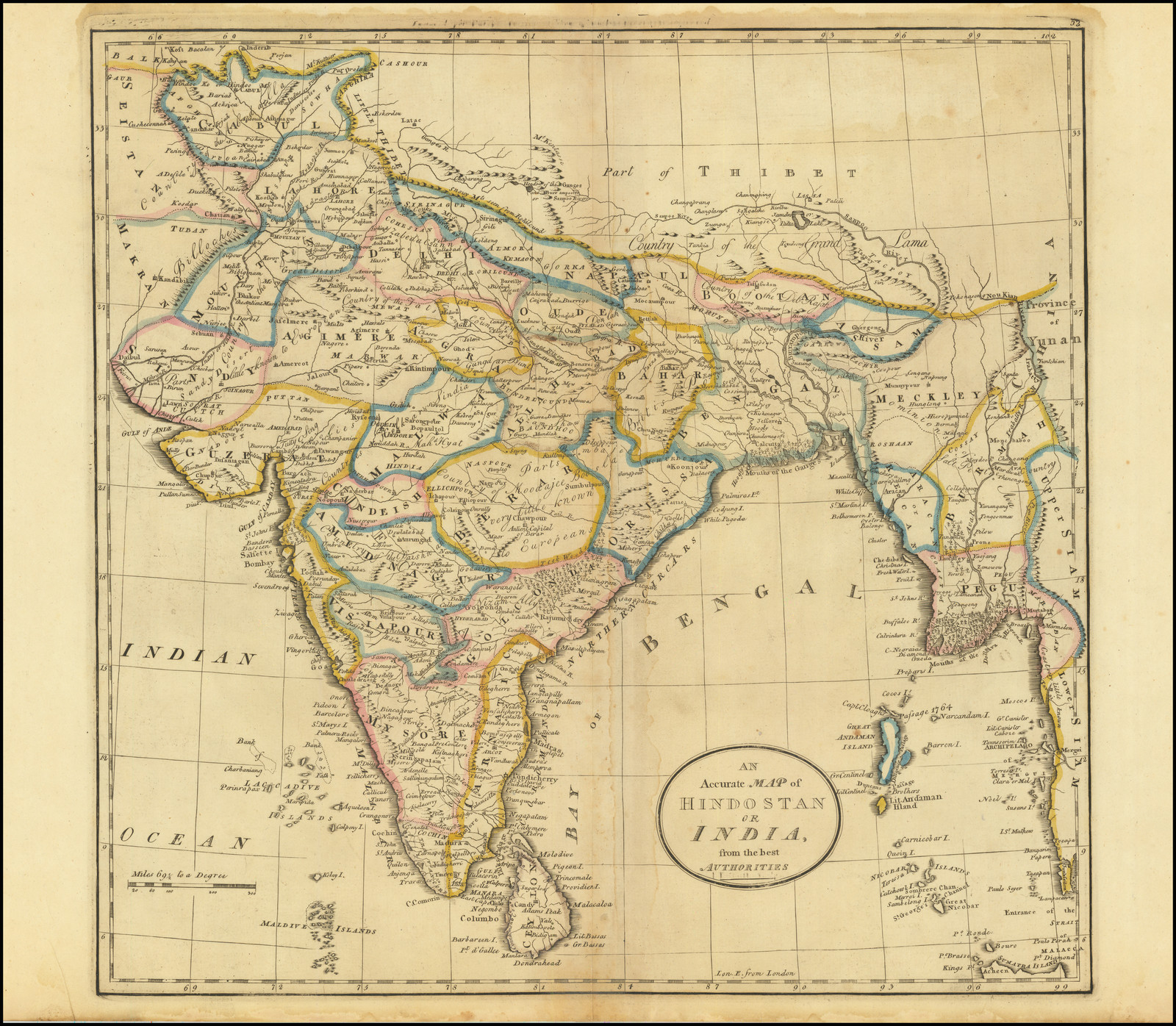 An Accurate Map of Hindostan and India, from the best Authorities ...