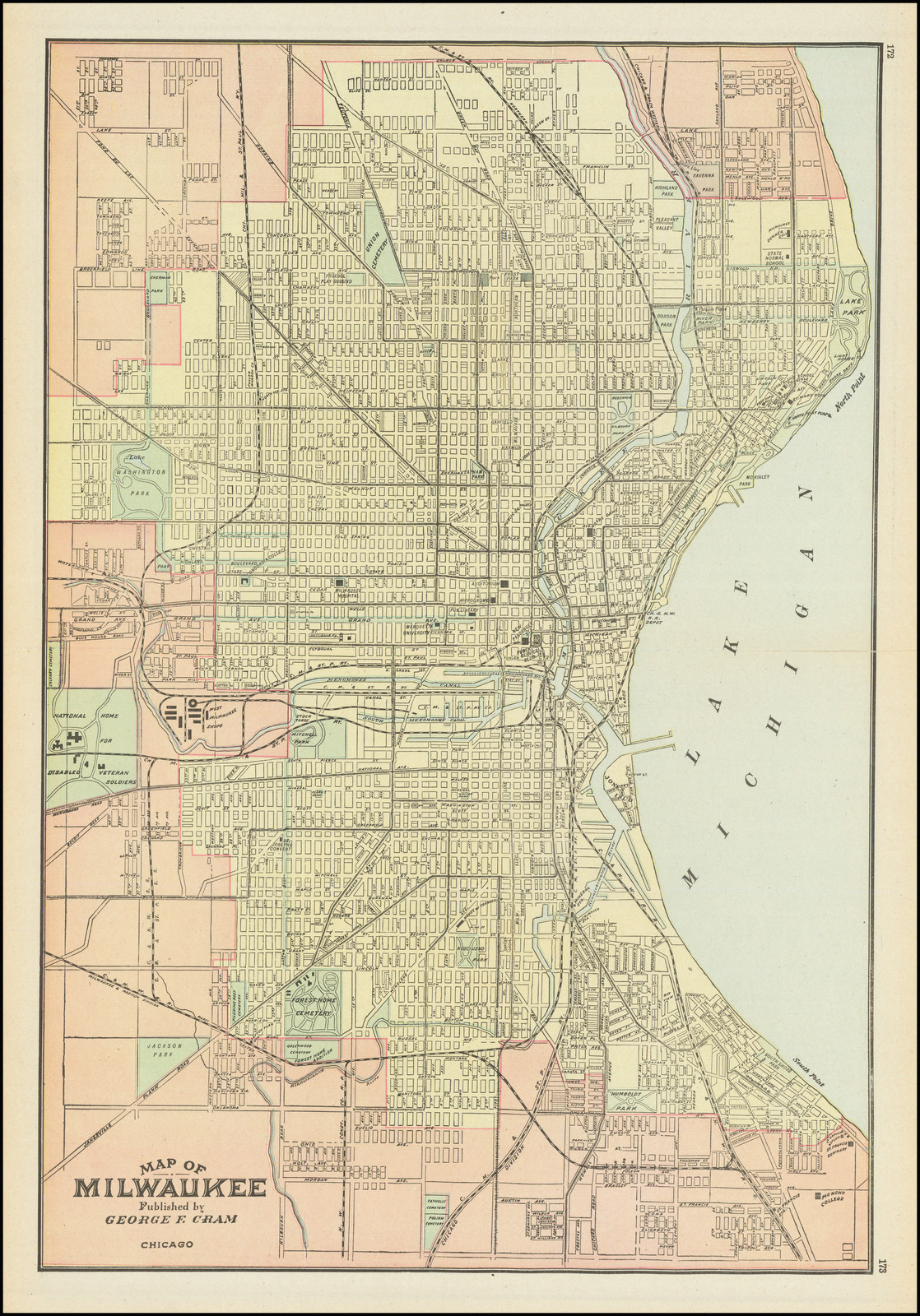Map of Milwaukee . . . - Barry Lawrence Ruderman Antique Maps Inc.