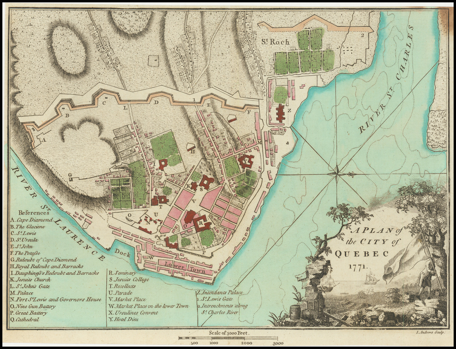 Old Quebec Map HISTORIX Vintage 1863 Montreal Quebec Canada Map Poster