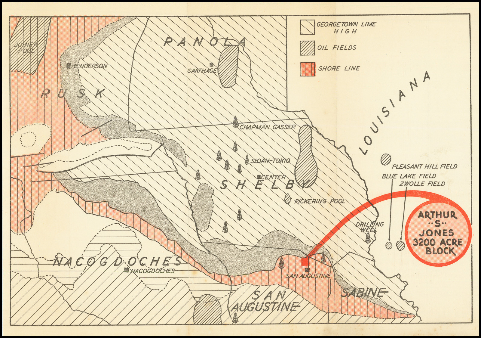 (East Texas Oil) Arthur S Jones 3200 Acre Block - Barry Lawrence ...