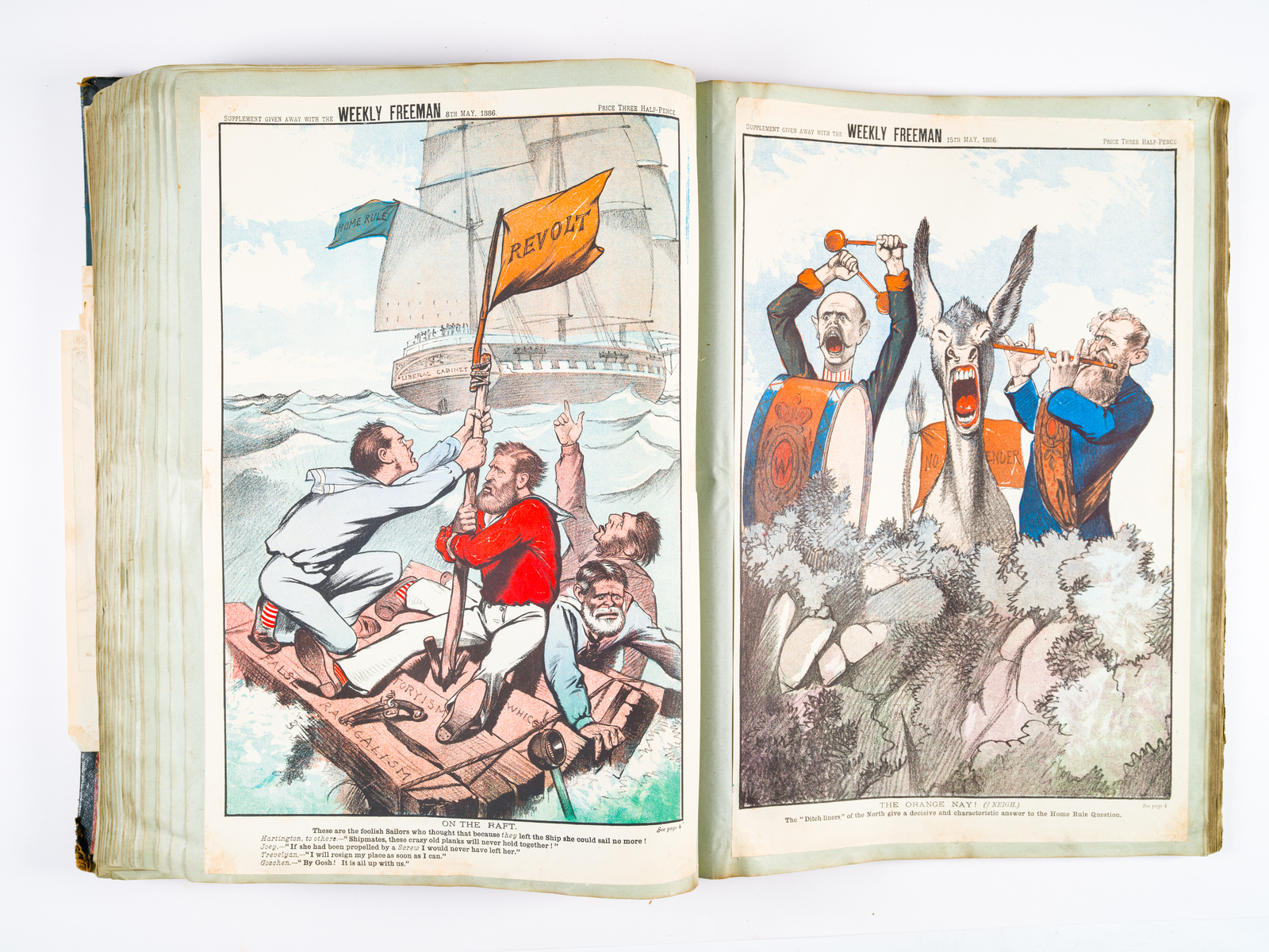 (Irish Color Lithograph Cartoons) [Massive Bound Volume of Color ...