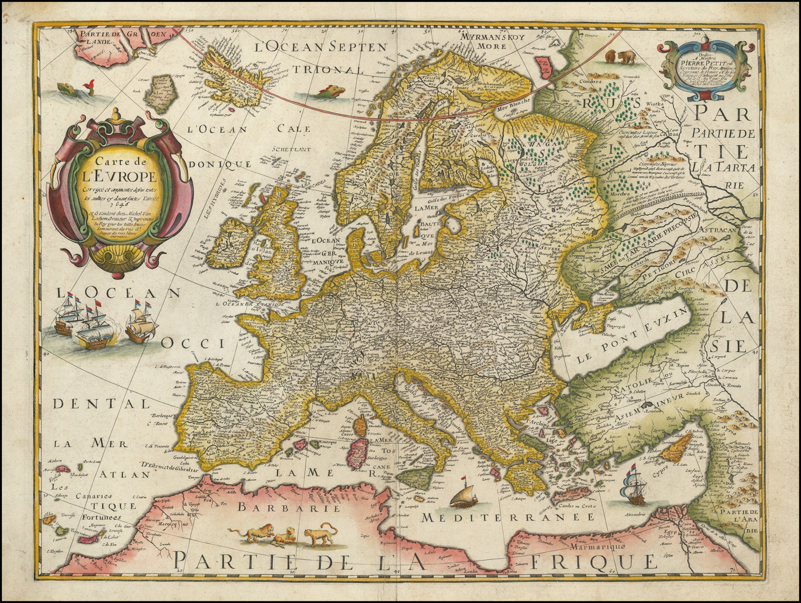 Carte de L'Europe . . . 1640 - Barry Lawrence Ruderman Antique Maps Inc.