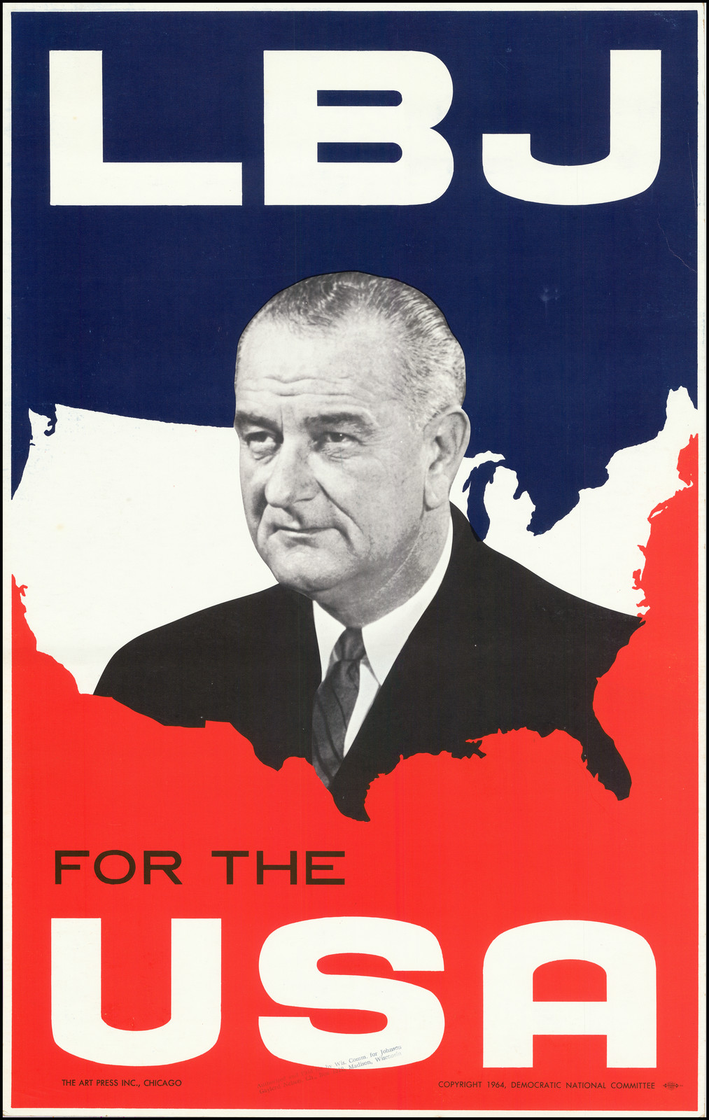 LBJ for the USA - Barry Lawrence Ruderman Antique Maps Inc.