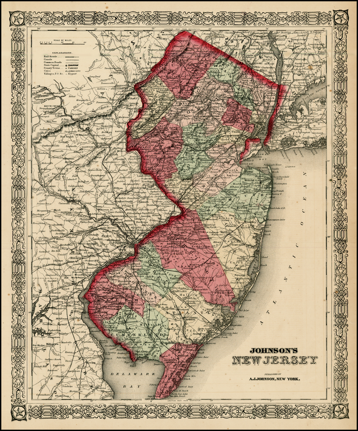 Johnson's New Jersey - Barry Lawrence Ruderman Antique Maps Inc.