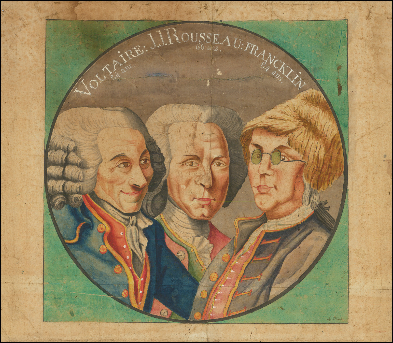 (Le Flambeau de L'Univers.) Voltaire: J.J. Rousseau: Franklin - Barry ...