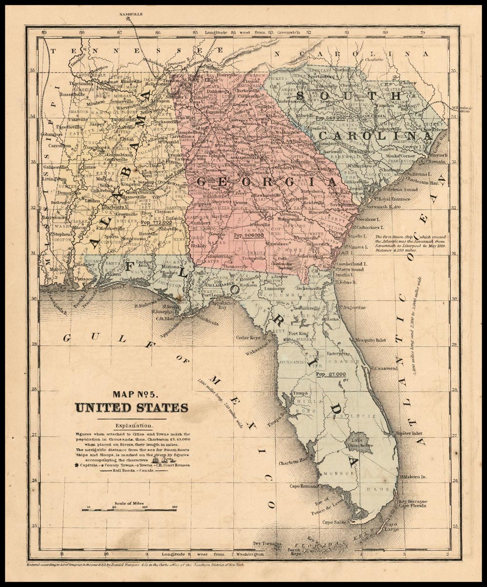 Map Of Florida Alabama And Georgia