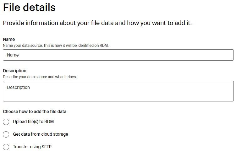 Create a file data source - Rail Data Marketplace