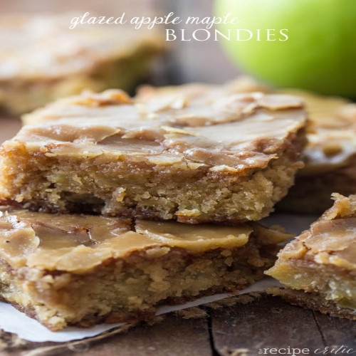 Glazed Apple Maple Blondies