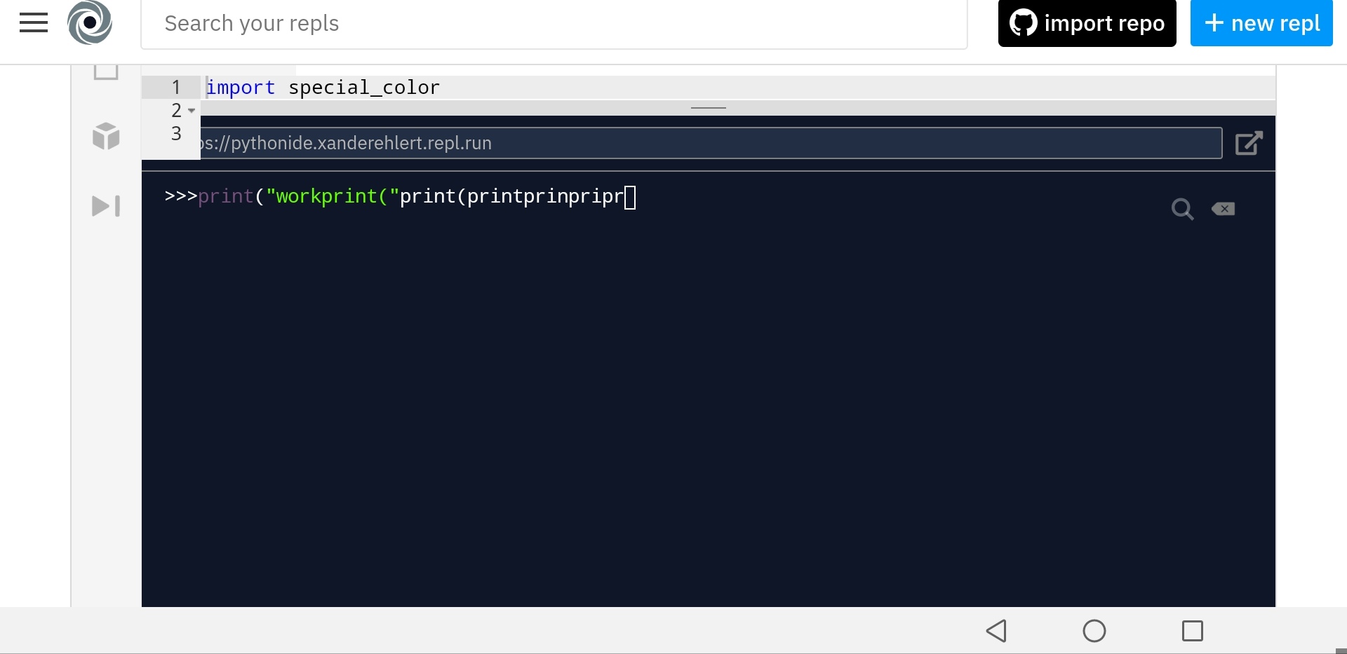 Repl.it - Python 3.8 IDE