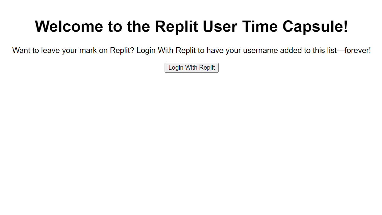 Replit User Time Capsule - Replit