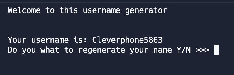 username generator - Replit