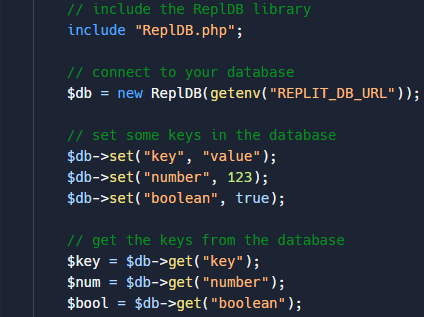 PHP ReplDB - Replit