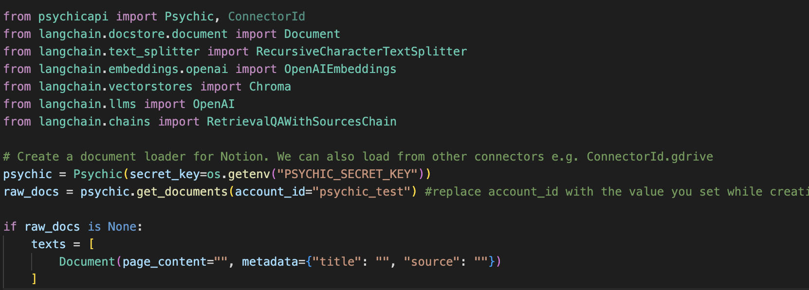 Connect SaaS data to ChatGPT using Psychic and LangChain - Replit