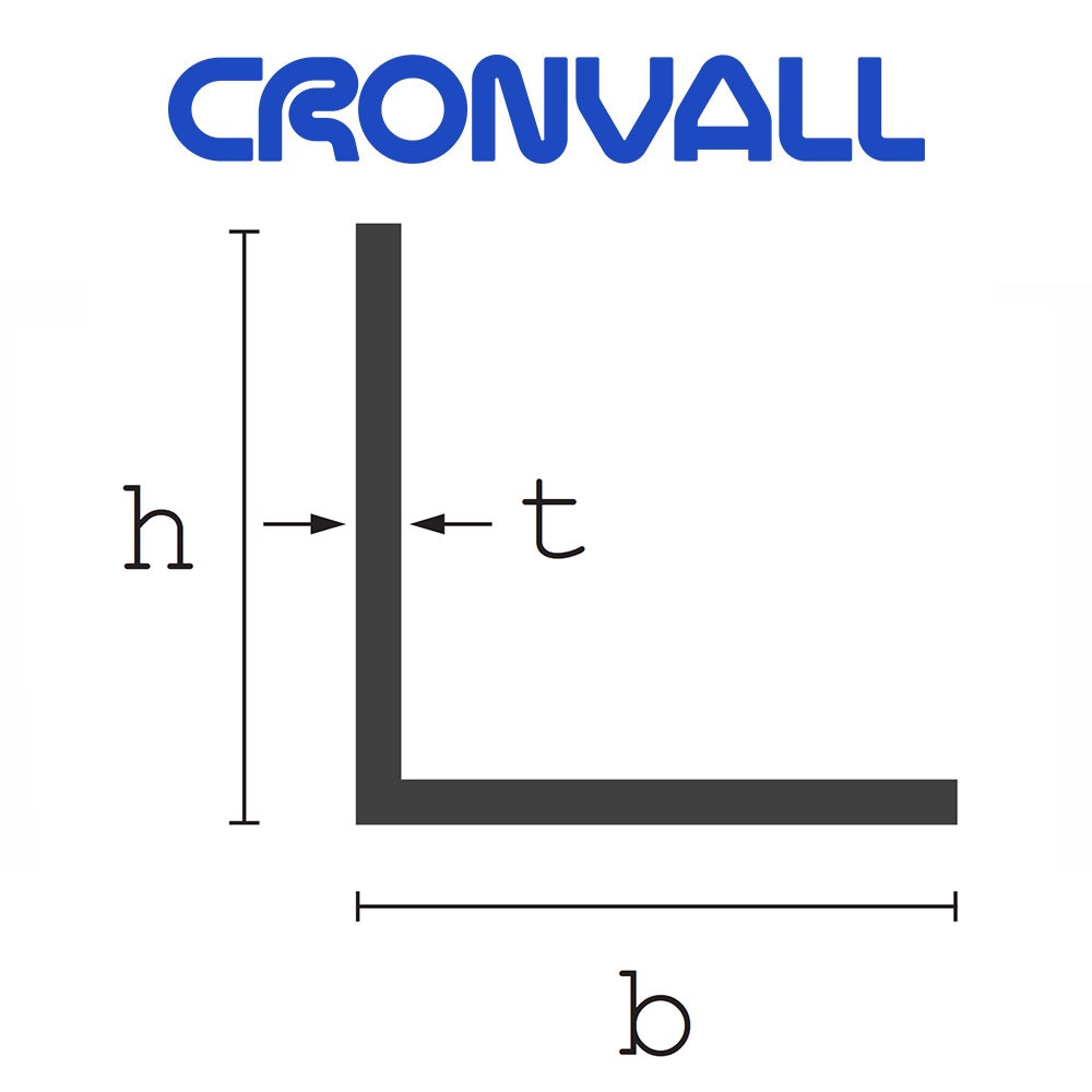 Alumiini L-profiili 50x50x5mm 6000mm - Cronvall