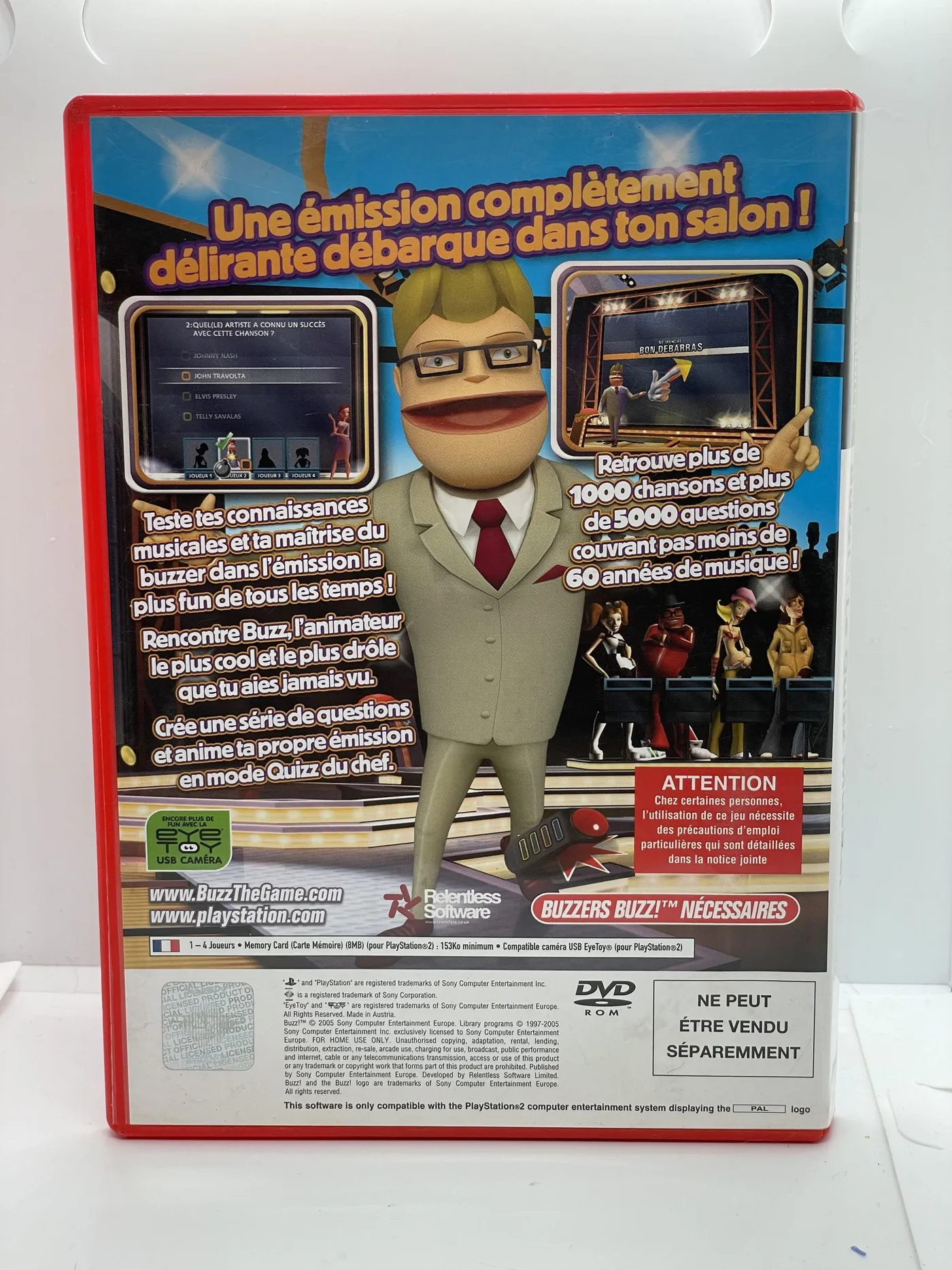 Buzz! The Music Quiz PS2 (FR) - PlayStation 2 | Retrobroker
