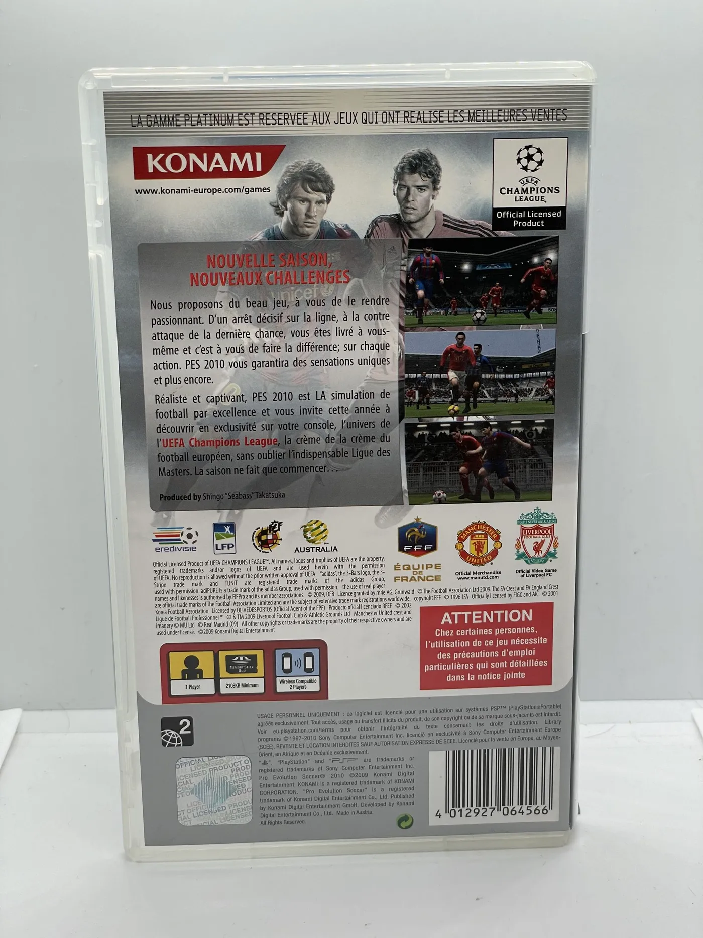 Pro Evolution Soccer 2010 PSP (FR) - PlayStation Portable (PSP ...