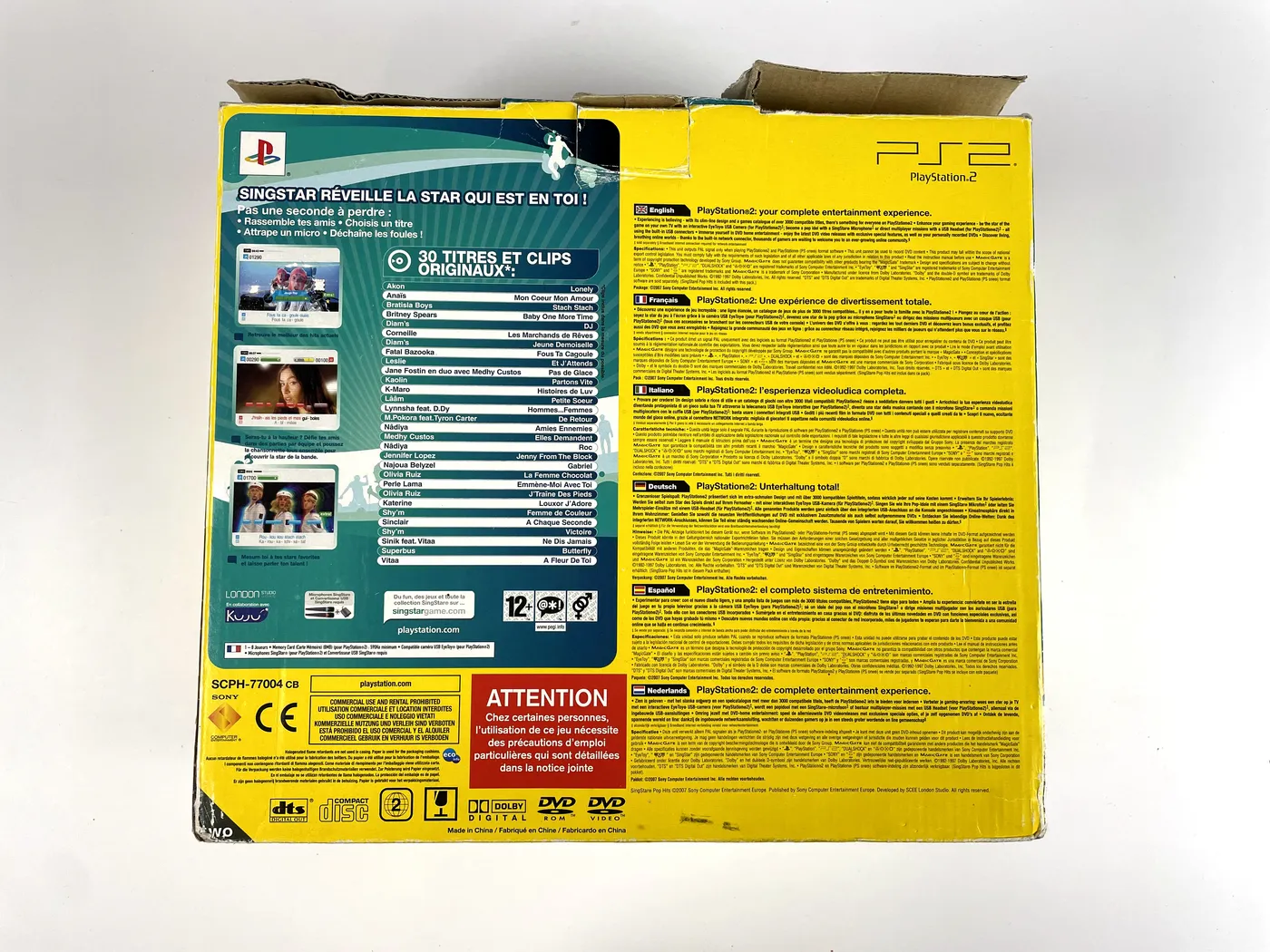 PlayStation 2 PS2 Slim Singstar Pop Hits Pack Console SCPH-77004 Set ...