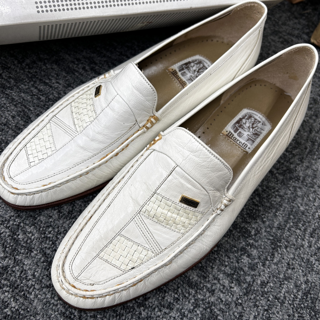 日本代購代標第一品牌【樂淘letao】－【95168】メンズシューズ Marelli マレリー レザーシューズ 25EE M スリッポン 白系 日本製