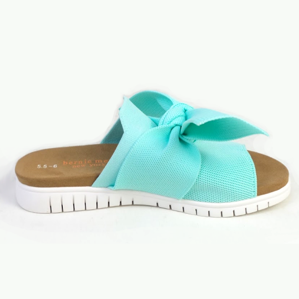 Bernie Mev Knit Slide Sandals with Bow Freesia Aqua | eBay